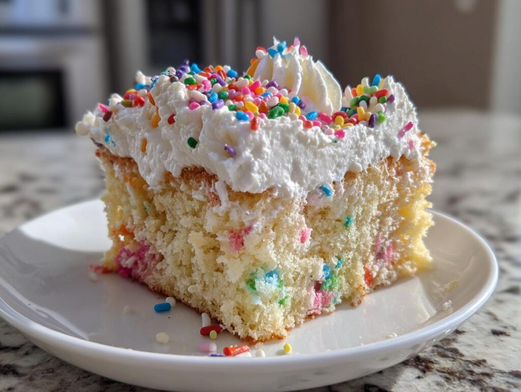 Joyful Funfetti Birthday Poke Cake Recipe in 3 Easy Steps - RecipesUniverse
